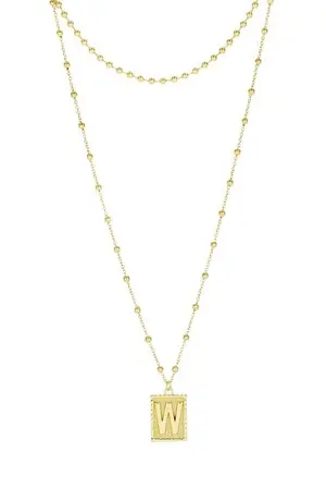 PANACEA Panacea Initial Layered Pendant Necklace Gold - W