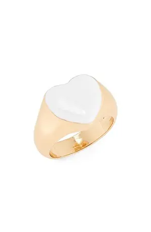 PANACEA Panacea Enamel Heart Ring White