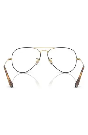 Ray-ban 55mm Aviator Eyeglasses - Gold Havana