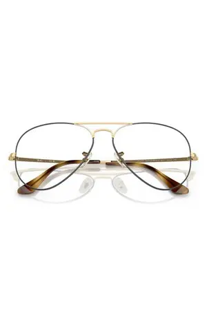 Ray-ban 55mm Aviator Eyeglasses - Gold Havana