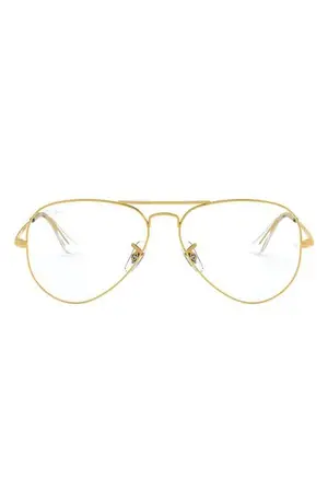 Ray-ban Ray-Ban 55mm Aviator Eyeglasses Shiny Gold