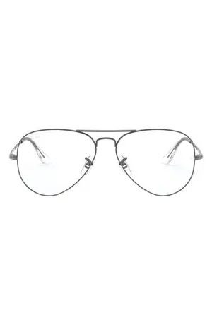 Ray-ban 55mm Aviator Eyeglasses - Shiny Gunmetal