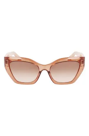 FERRAGAMO Gancini Rectangular Sunglasses - Transparent Brown