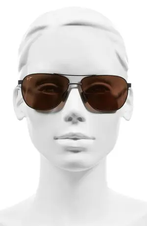 Maui Jim Castles Polarizedplus2 61mm Aviator Sunglasses - Matte Chocolate