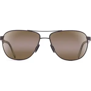 Maui Jim Castles Polarizedplus2 61mm Aviator Sunglasses - Matte Chocolate