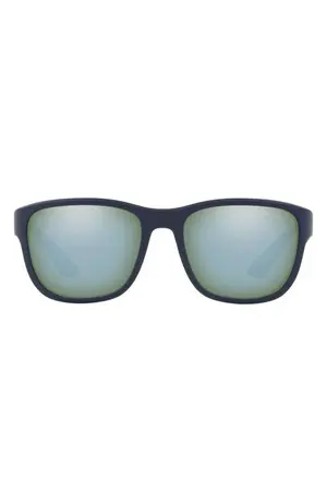 Prada Prada Linea Rossa 59mm Mirrored Square Sunglasses Blue