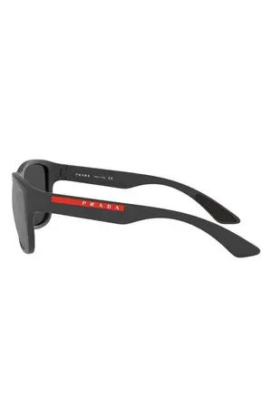 Prada 59mm Mirrored Square Sunglasses - Grey Rubber