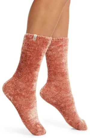UGG UGG(r) Leda Cozy Crew Socks Desert Coral