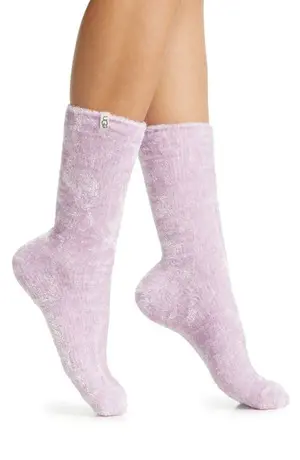 UGG UGG(r) Leda Cozy Crew Socks Lilac Frost