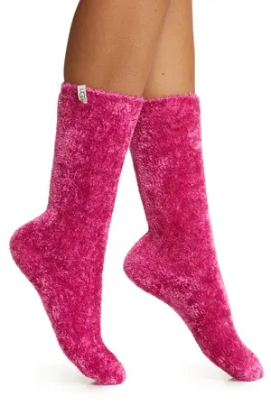 UGG UGG(r) Leda Cozy Crew Socks Solferino Pink