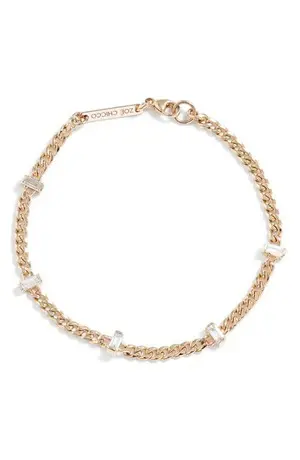 Zoe Chicco Baguette Diamond Chain Bracelet - 14k Yg