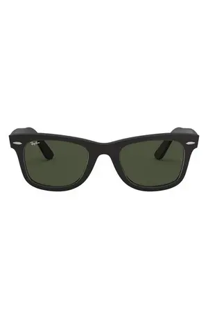 Ray-ban State Street 52mm Square Sunglasses - Matte Black/green