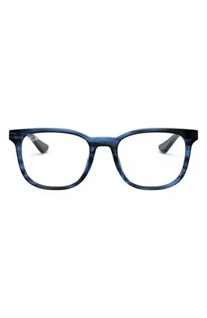 Ray-ban Ray-Ban 50mm Square Eyeglasses Striped Blue