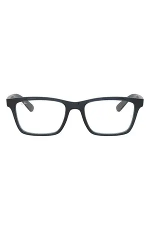 Ray-ban 53mm Rectangular Eyeglasses - Grey Blue