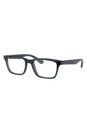 Ray-ban 53mm Rectangular Eyeglasses - Grey Blue