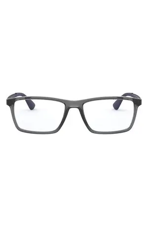 Ray-ban 53mm Rectangular Eyeglasses - Matte Black