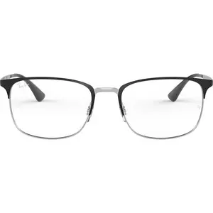 Ray-ban 54mm Rectangular Eyeglasses - Black Silver
