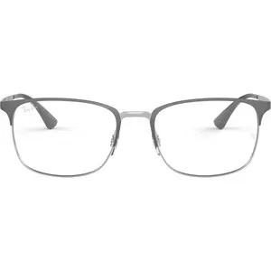 Ray-ban Ray-Ban 54mm Rectangular Eyeglasses Grey Silver
