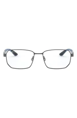 Ray-ban Ray-Ban 54mm Rectangular Eyeglasses Gunmetal