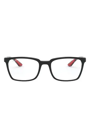 Ray-ban Ray-Ban 54mm Rectangular Eyeglasses Shiny Black
