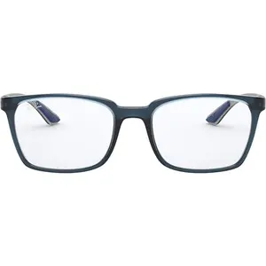 Ray-ban 54mm Rectangular Eyeglasses - Trans Blue