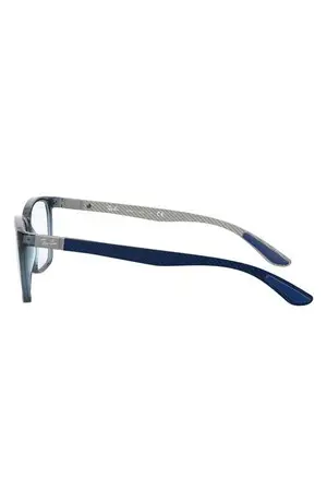 Ray-ban 54mm Rectangular Eyeglasses - Trans Blue