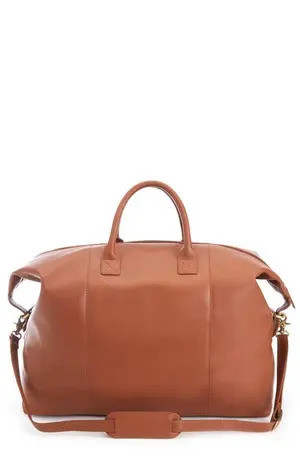 ROYCE NEW YORK Leather Duffle Bag - Tan