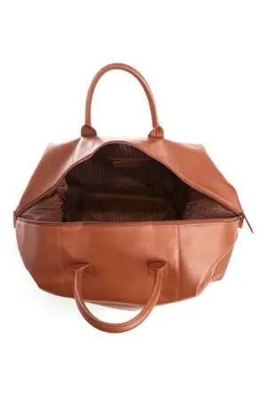 ROYCE NEW YORK Leather Duffle Bag - Tan