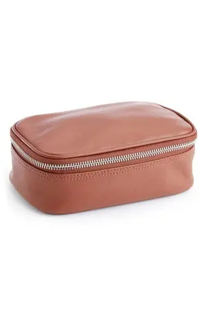 ROYCE NEW YORK Leather Tech Accessory Case Tan