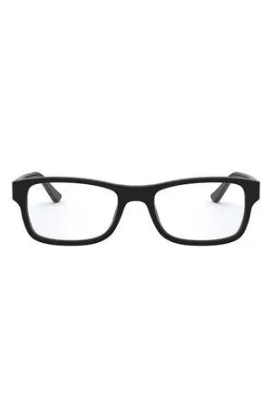 Ray-ban 52mm Rectangular Eyeglasses - Matte Black