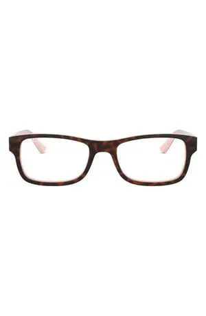 Ray-ban Ray-Ban 52mm Rectangular Eyeglasses Opal Pink