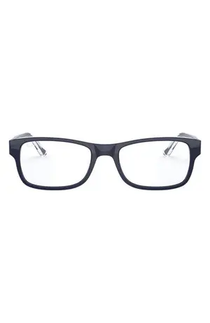 Ray-ban Ray-Ban 52mm Rectangular Eyeglasses Transparent/blue