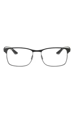 Ray-ban Ray-Ban 55mm Rectangular Eyeglasses Black Gunmetal