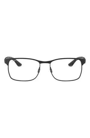 Ray-ban Ray-Ban 55mm Rectangular Eyeglasses Black