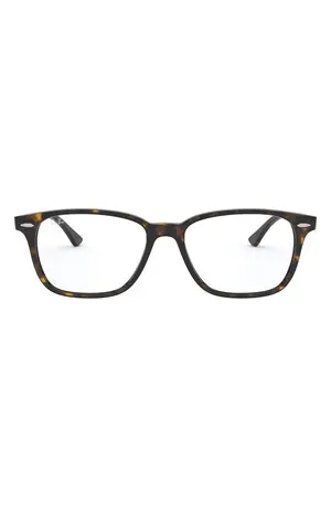 Ray-ban 55mm Rectangular Eyeglasses - Dark Havana