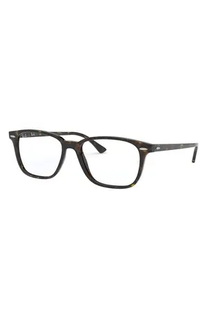 Ray-ban 55mm Rectangular Eyeglasses - Dark Havana