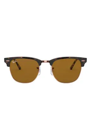 Ray-ban 55mm Round Frame Sunglasses Havana/brown