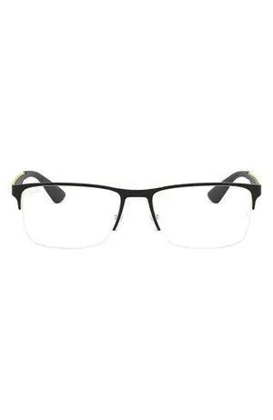 Ray-ban 54mm Semi-rimless Rectangle Eyeglasses - Gold Black