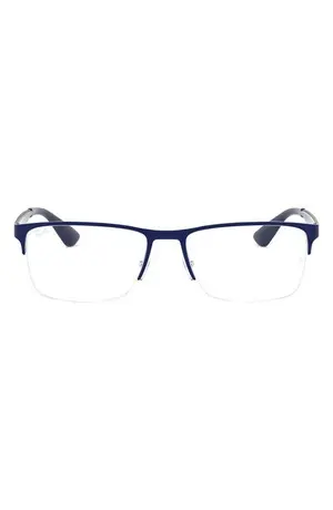Ray-ban 54mm Semi-rimless Rectangle Eyeglasses - Navy