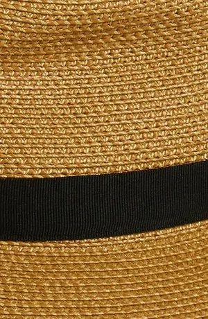 Eric Javits Sun Crest Packable Fedora Visor - Natural/black