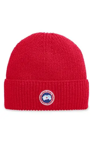 Canada Goose Canada Goose Arctic Disc Ribbed Beanie Red