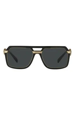 Versace 58mm Aviator Sunglasses - Black/dark Grey