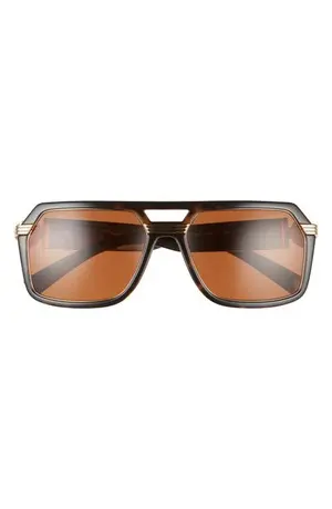 Versace Versace 58mm Aviator Sunglasses Havana/dark Brown