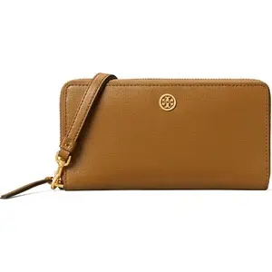 Tory Burch Robinson Zip Slim Wallet Bistro Brown