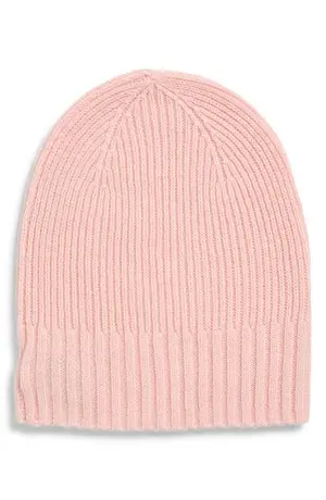 Nordstrom Ribbed Cashmere Beanie - Pink Dogwood