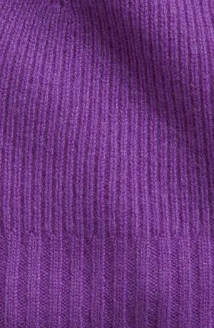 Nordstrom Ribbed Cashmere Beanie - Purple Bright