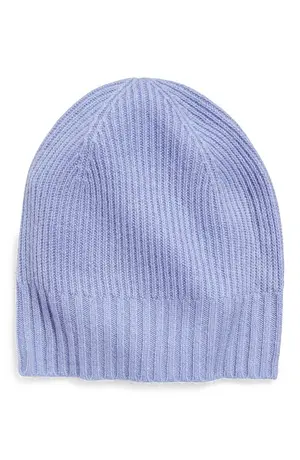 Nordstrom Ribbed Cashmere Beanie Purple Wink