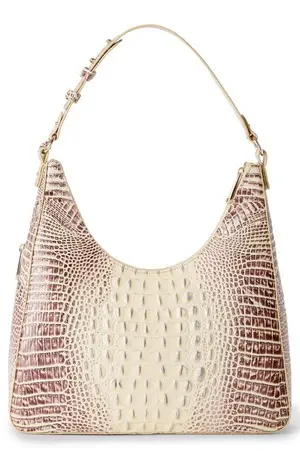 Brahmin Tabitha Croc Embossed Leather Shoulder Bag - Ginger