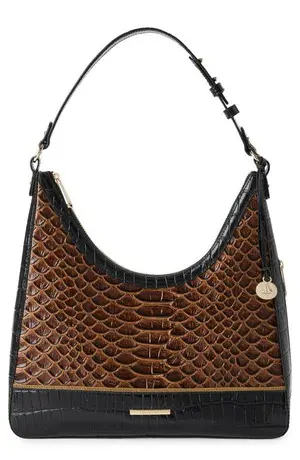 Brahmin Tabitha Croc Embossed Leather Shoulder Bag - Multi
