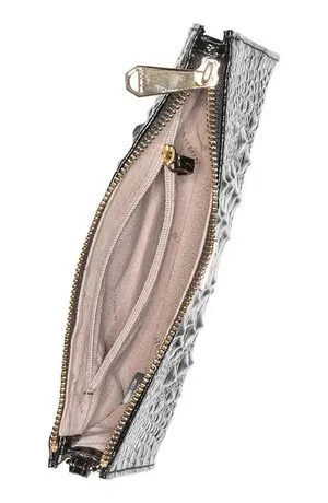 Brahmin Daisy Croc Embossed Wristlet - Black